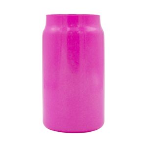 15oz Libby Can Hot Pink Glitter with Bamboo Lid Glass Sublimation Blank ...