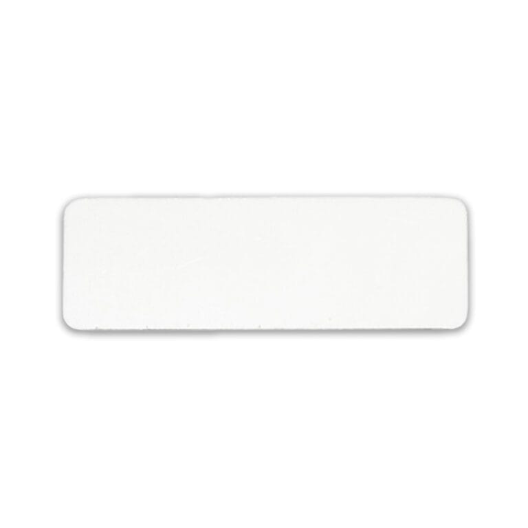 Aluminium Name Badge Small Rectangle Gloss White Sublimation Blank ...